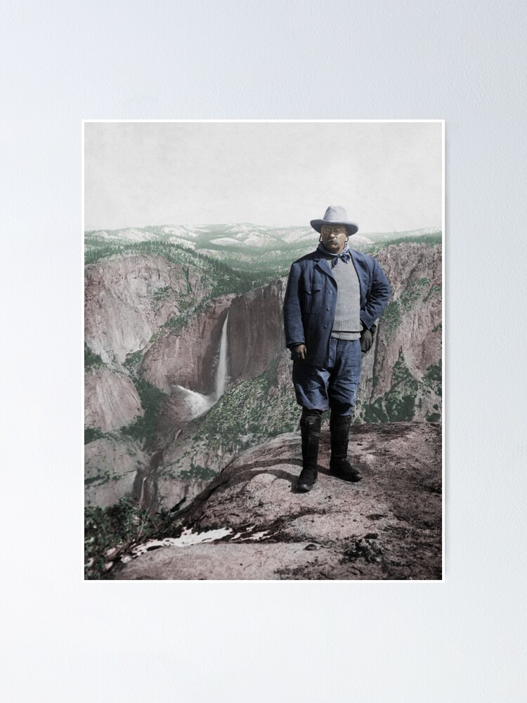 "Teddy Roosevelt Posing On Glacier Point - Yosemite Valley 1903 ...