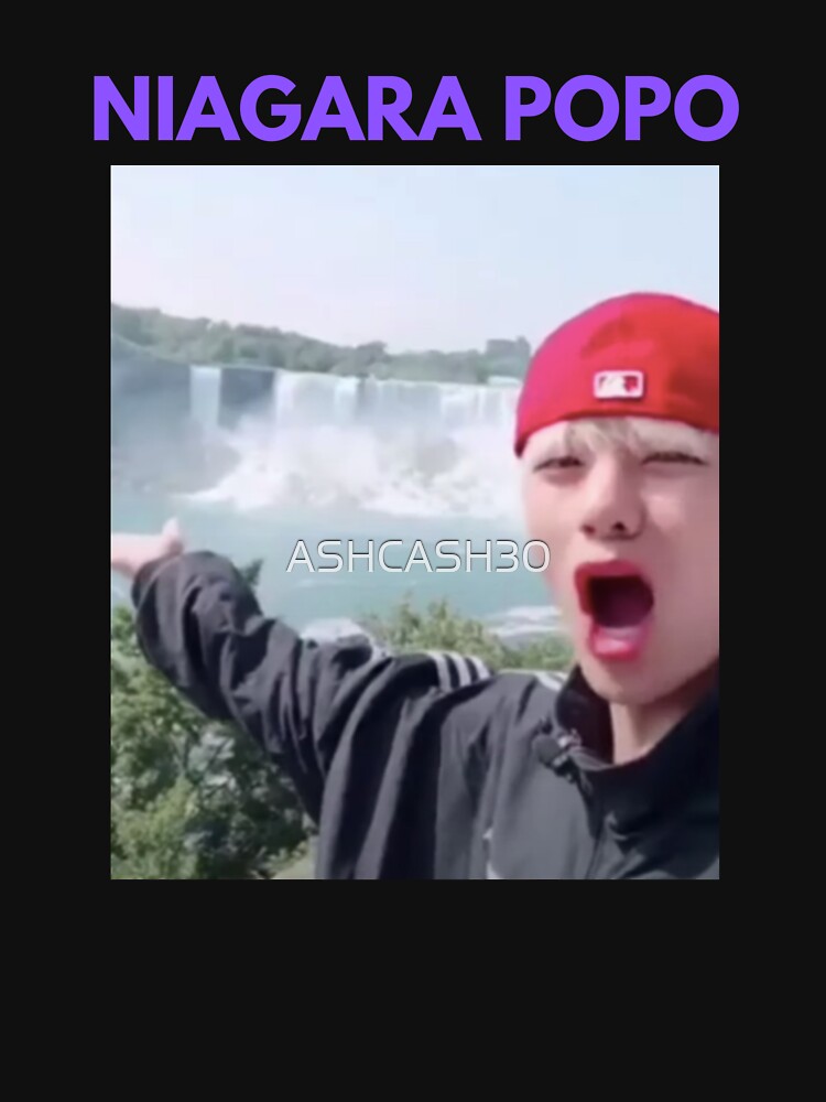 "Taehyung V BTS - Niagara Falls Popo Meme" T-shirt by ASHCASH30 ...