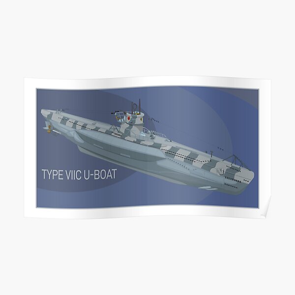 "Type VIIC U-boat German WW2 Submarine Diagram Gift" Poster for Sale by ...