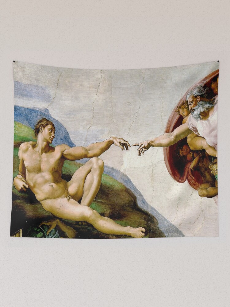 The Creation Of Adam Michelangelo The Creation Of Adam Tapestry By