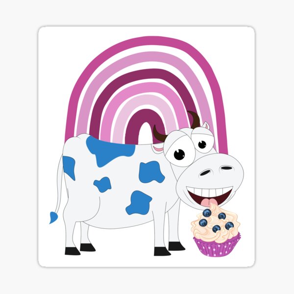 "Blueberry cow loves blueberry muffin under the rainbow | Cow love ...