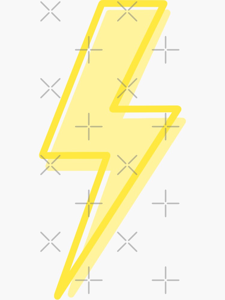 "yellow lightning sticker " Sticker for Sale by catholivia | Redbubble