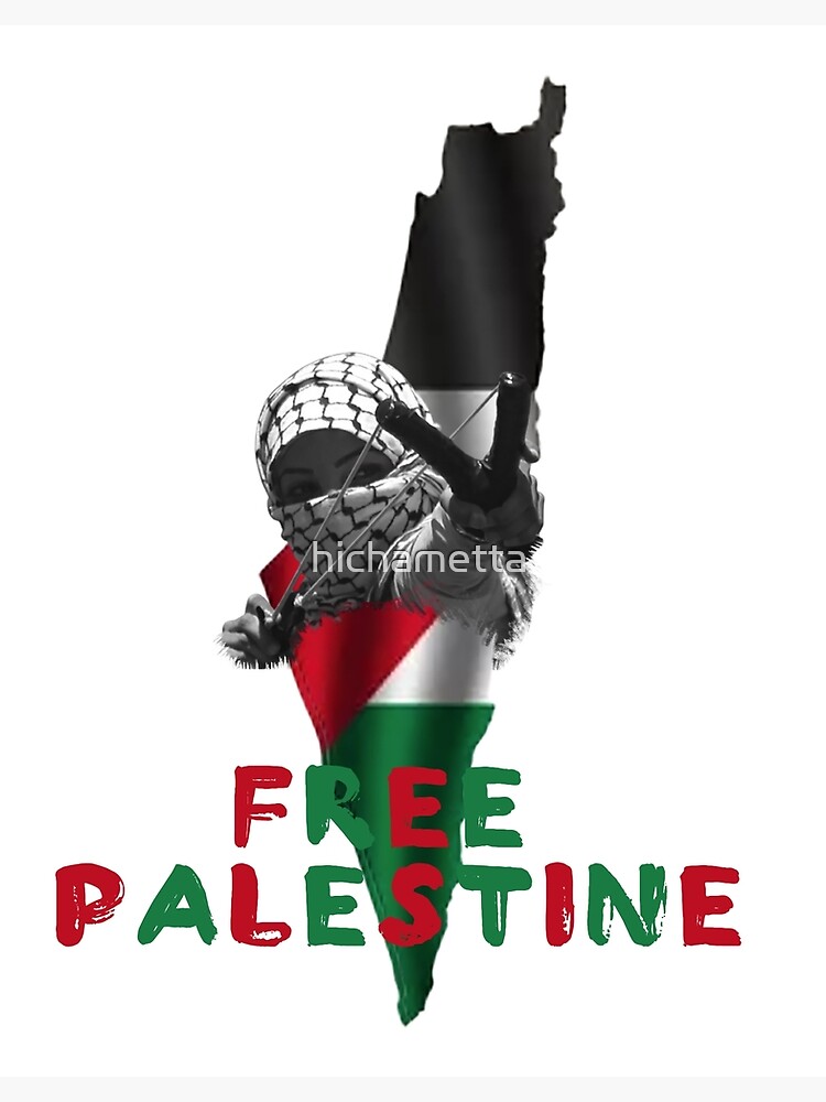 Poster avec l'œuvre « Free Palestine » de l'artiste hichametta | Redbubble