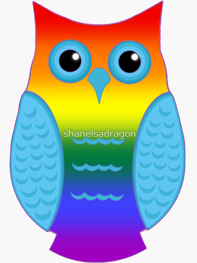 Rainbow Pride Owl Sticker By Shaneisadragon Redbubble