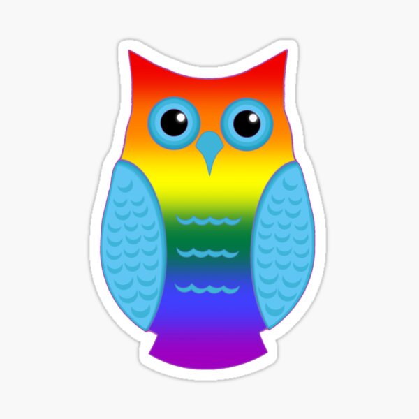 "Rainbow Pride Owl" Sticker by shaneisadragon | Redbubble