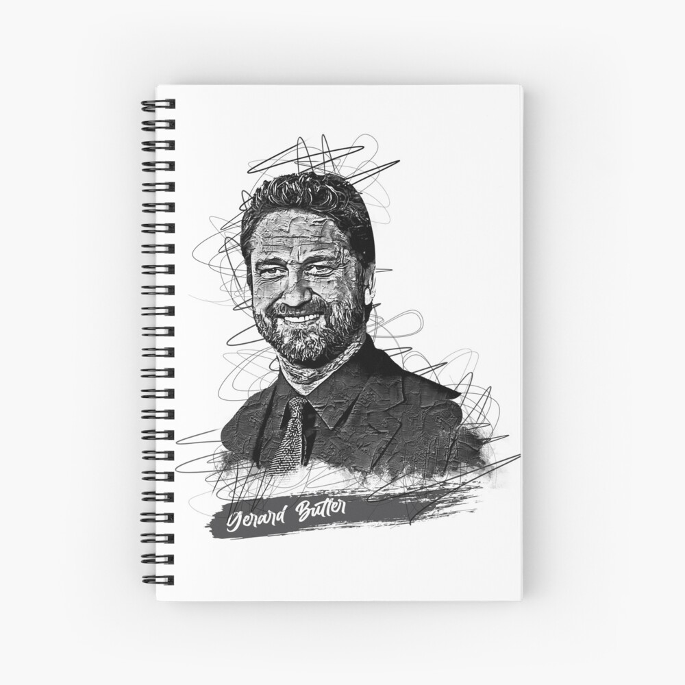 "Gerard Butler Abstract Sketch Art, Gerard Butler" Spiral Notebook for ...