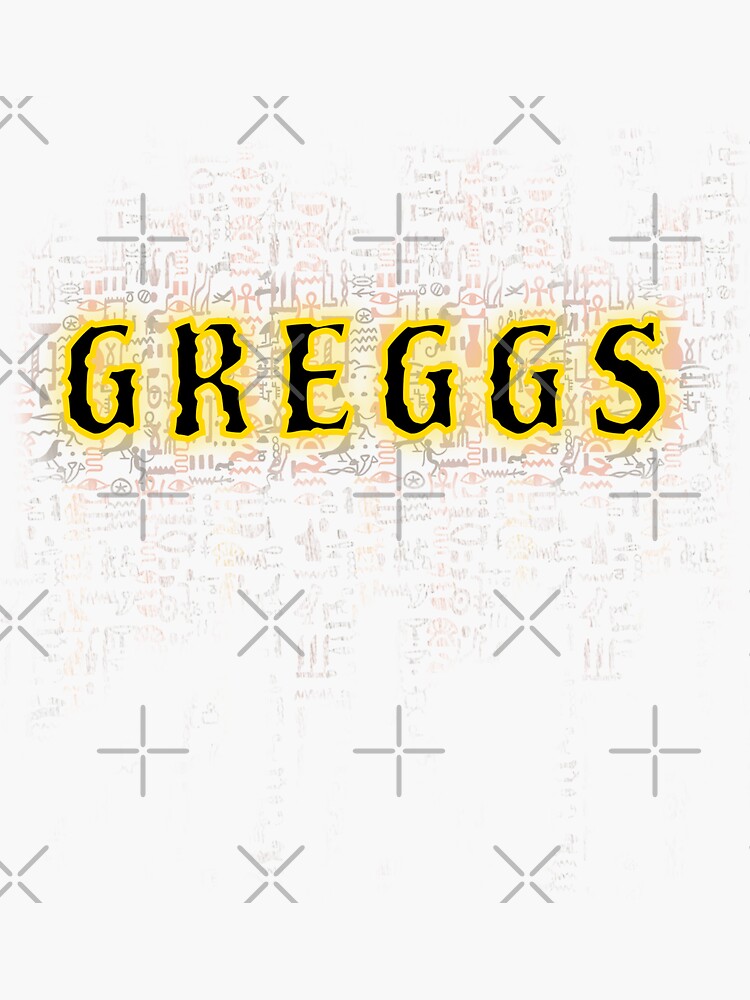 "GREGGS" Sticker for Sale by dodopharaoh | Redbubble
