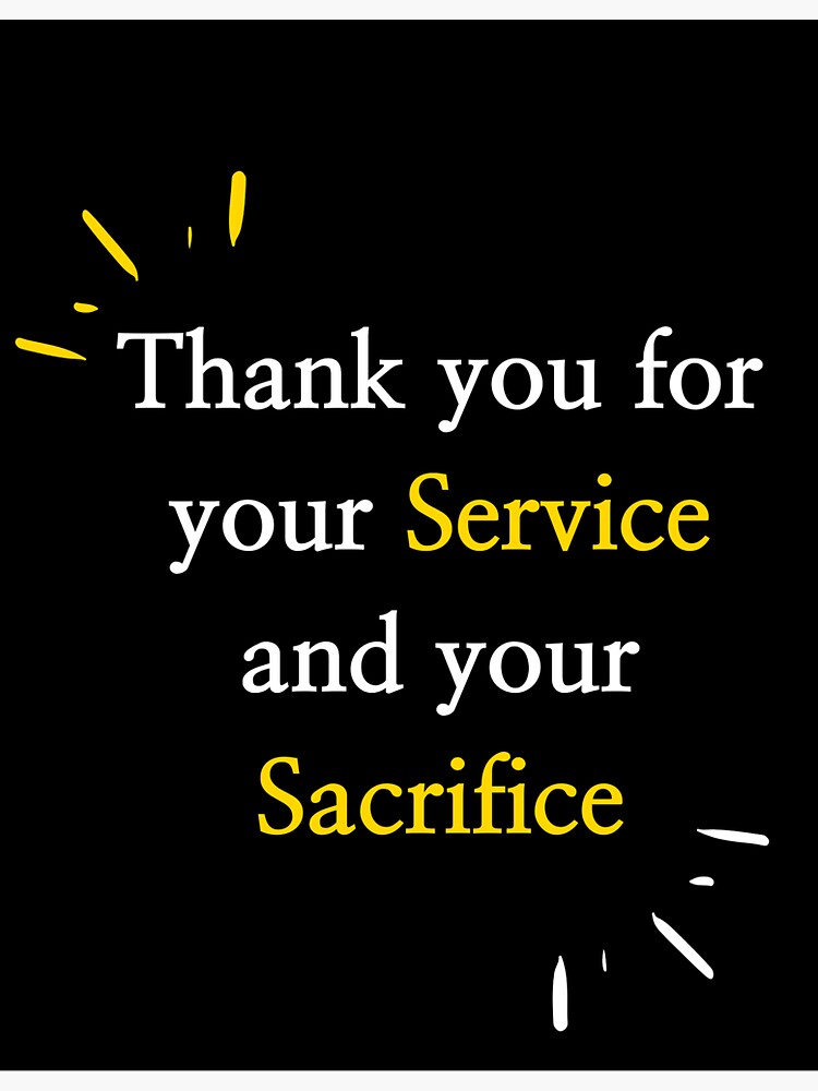 Pegatina «Gracias por su servicio y su sacrificio.» de AFMaverick ... Pegatina «Gracias por su servicio y su sacrificio.» de AFMaverick ...