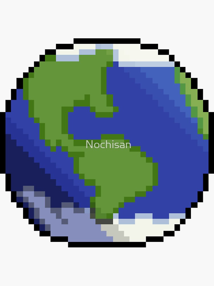 "Pixel Earth" Sticker for Sale by Nochisan | Redbubble