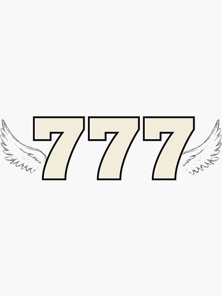 "777 angel number design with angel wings" Sticker for Sale by ...