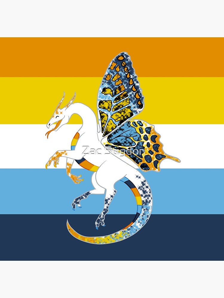 "AroAce Pride Fae Dragon With Flag" Poster for Sale by stupidmasky | Redbubble