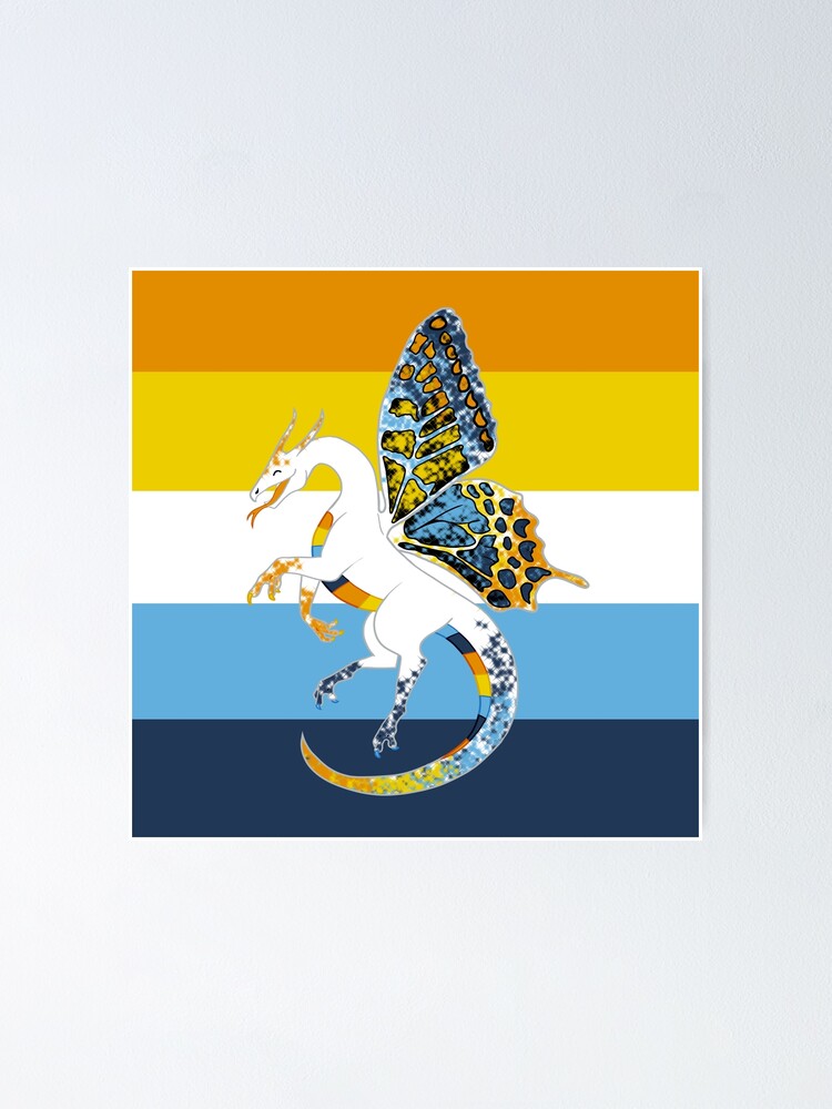 "AroAce Pride Fae Dragon With Flag" Poster for Sale by stupidmasky | Redbubble