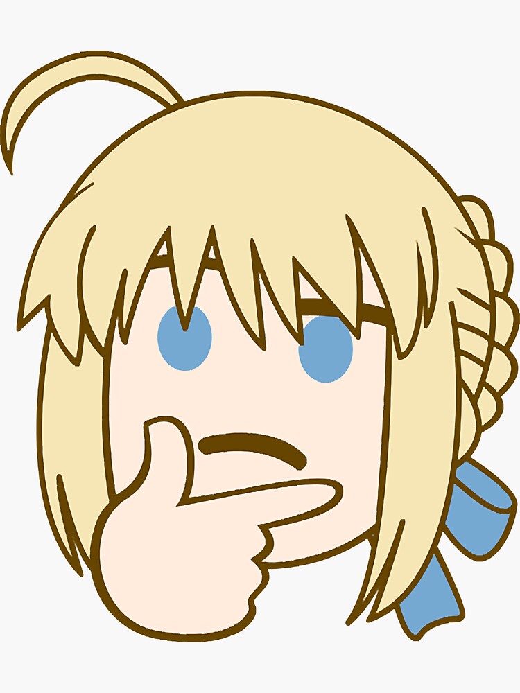 "Thinking Emoji Saber Fate Stay Night " Sticker for Sale by Hasnain1984 ...