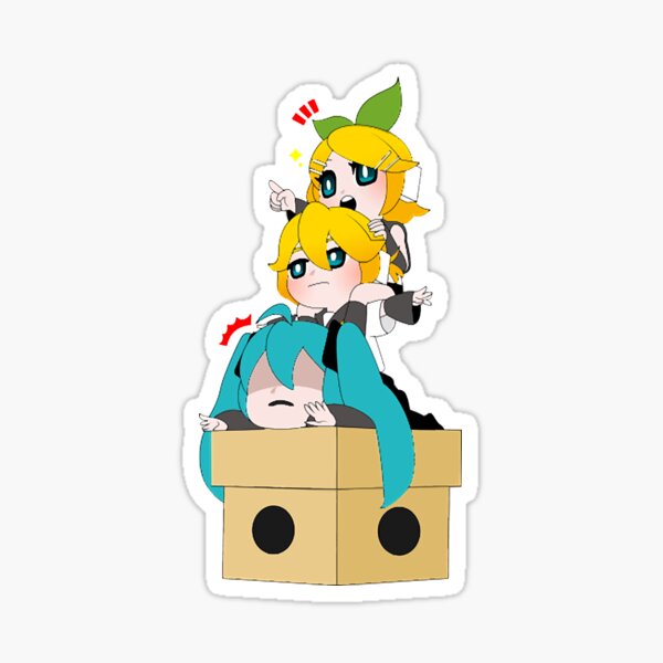 "Vocaloid - Kagamine Rin, Kagamine Len and Hatsune Miku Chibi " Sticker ...
