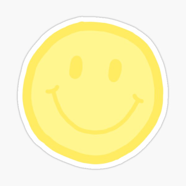 "yellow smiley face " Sticker for Sale by catholivia | Redbubble