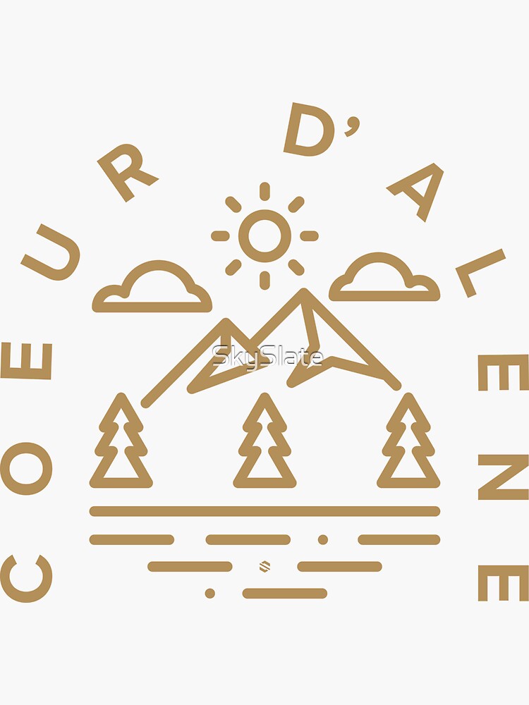 "CDA Lake Line Art" Sticker for Sale by SkySlate | Redbubble