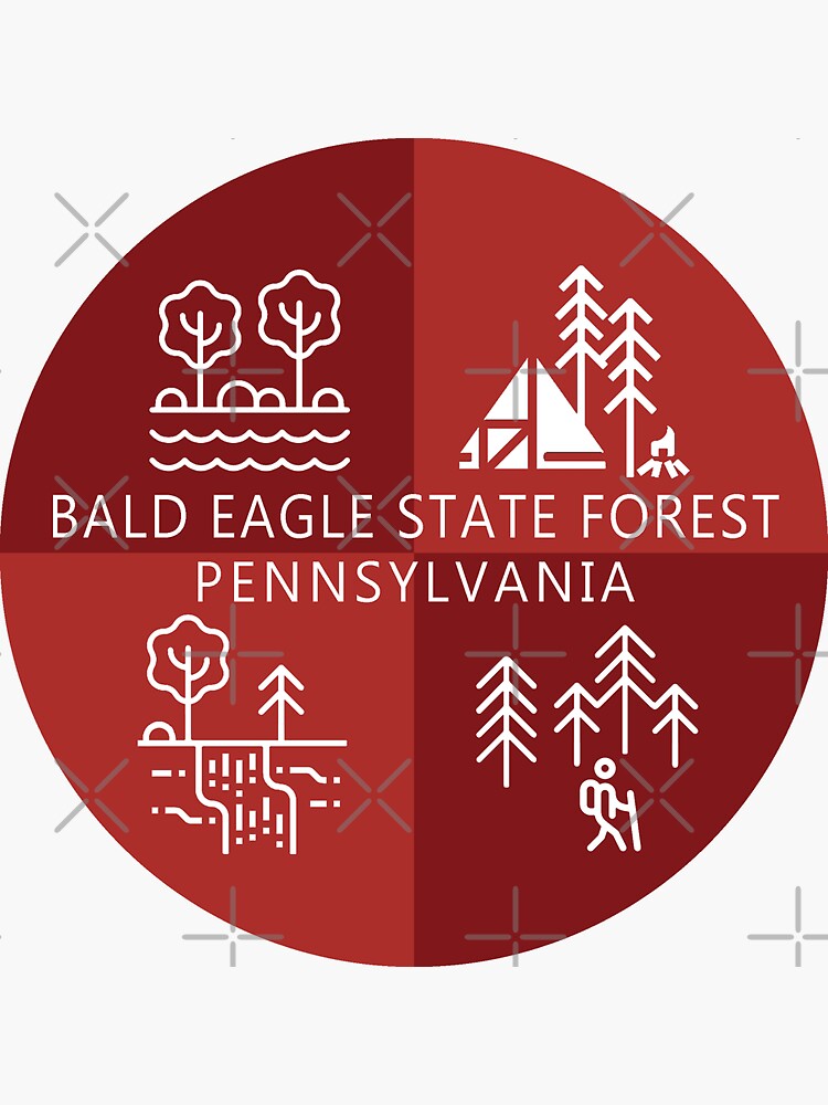 "Bald Eagle State Forest Shield Logo" Sticker for Sale by VanyaKar ...