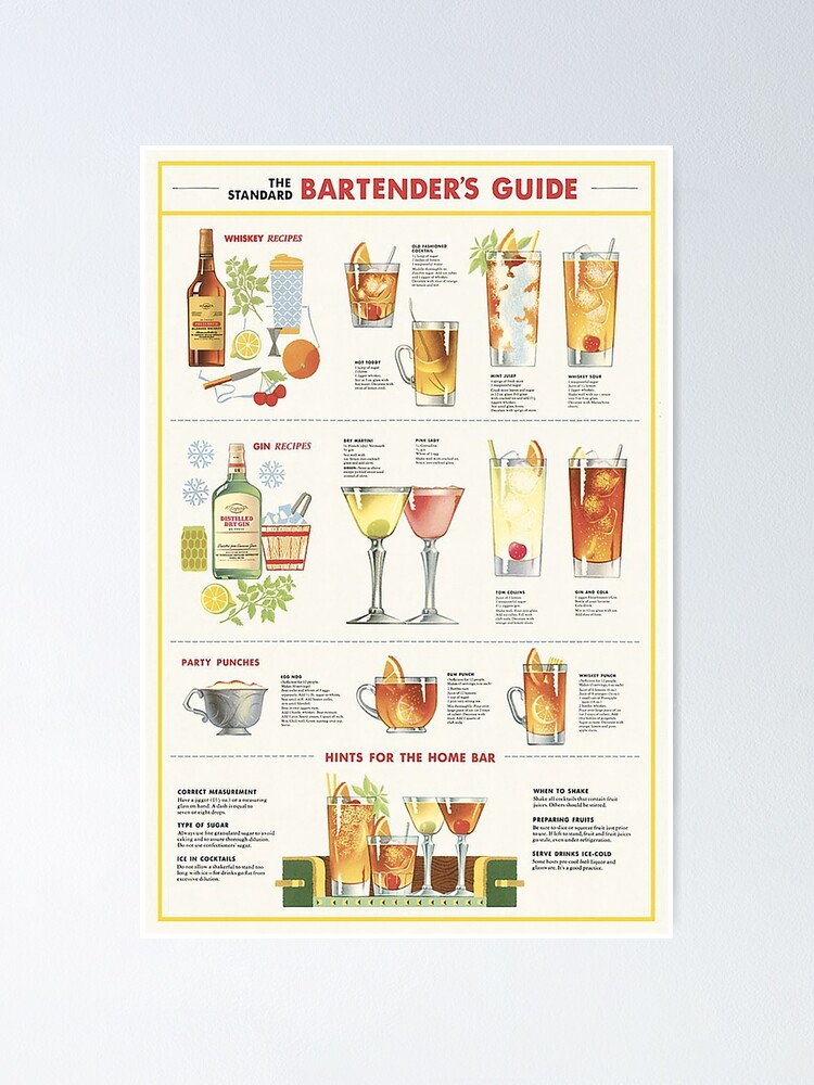 Poster « Barman Le guide standard du barman », par jerradbcrouch ...