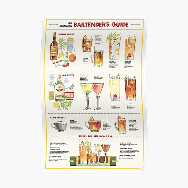 Poster « Barman Le guide standard du barman », par jerradbcrouch ...