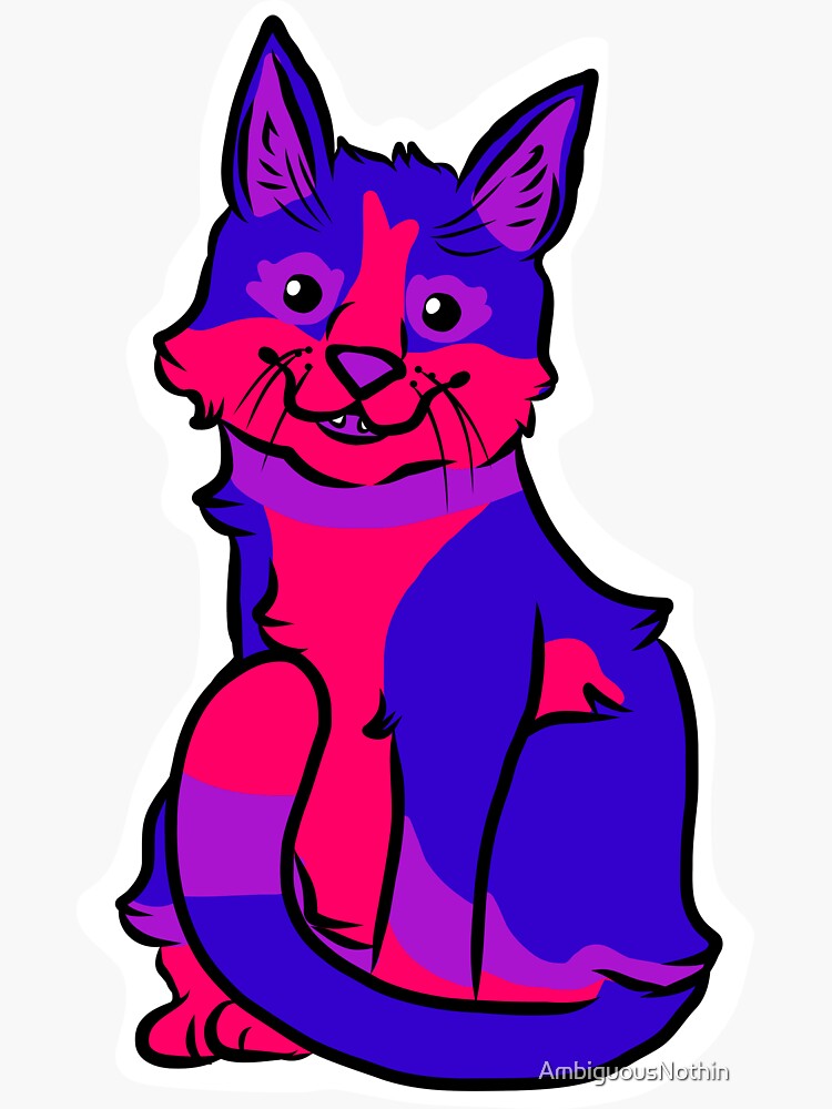 "Pride 2021 - Bi Cat" Sticker for Sale by AmbiguousNothin | Redbubble