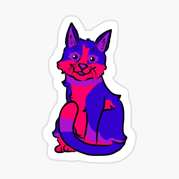 "Pride 2021 - Bi Cat" Sticker for Sale by AmbiguousNothin | Redbubble