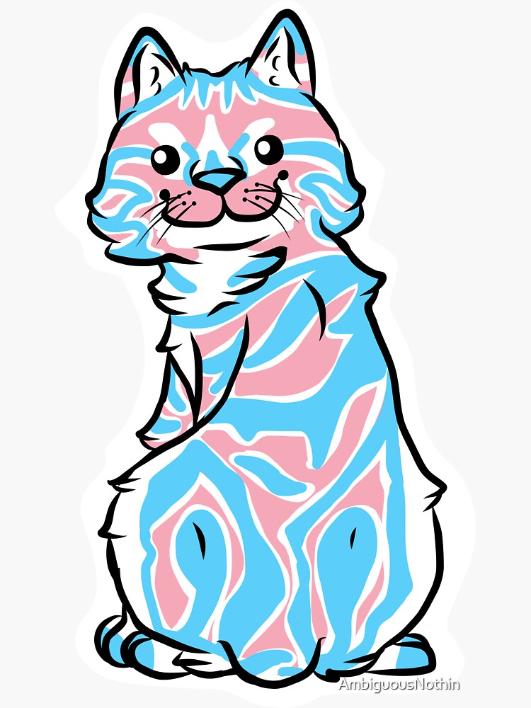 "Pride 2021 - Trans Cat" Sticker by AmbiguousNothin | Redbubble