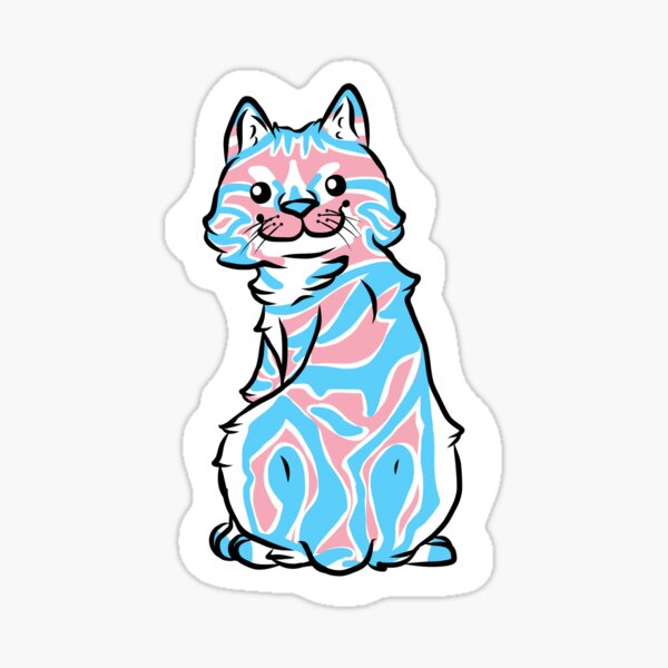 "Pride 2021 - Trans Cat" Sticker by AmbiguousNothin | Redbubble