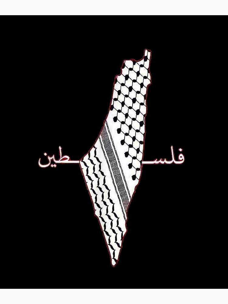 "Keffiyeh Palestine Map Arabic Scarf Shemagh Palestinian Flag ...