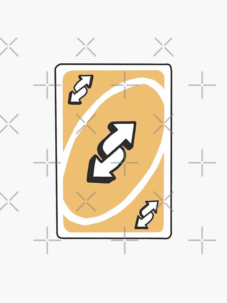 "yellow uno reverse" Sticker by ArtGratiaAsh | Redbubble