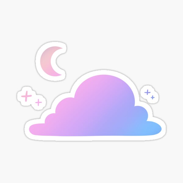 "Aesthetic Cloud and Moon Gradient Design" Sticker for Sale by Shawna ...