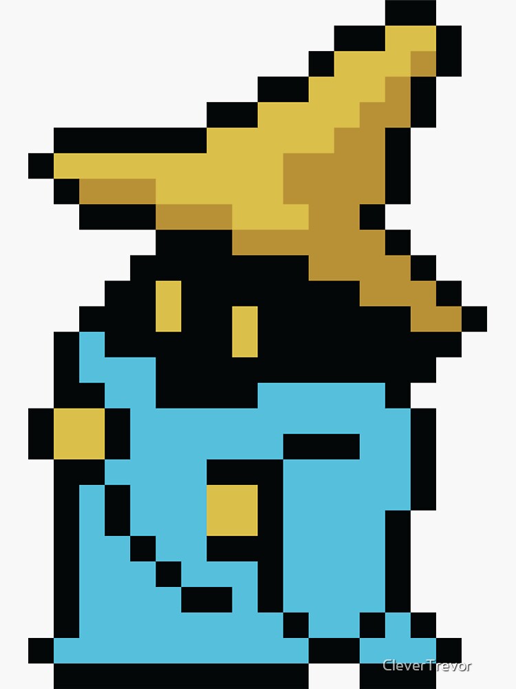"8bit Black Mage " Sticker by CleverTrevor | Redbubble