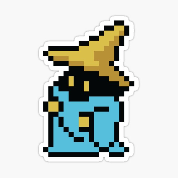 "8bit Black Mage " Sticker by CleverTrevor | Redbubble