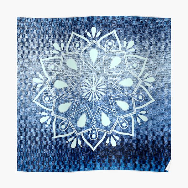 "Light blue mandala flowers-floral" Poster by Mammanation | Redbubble