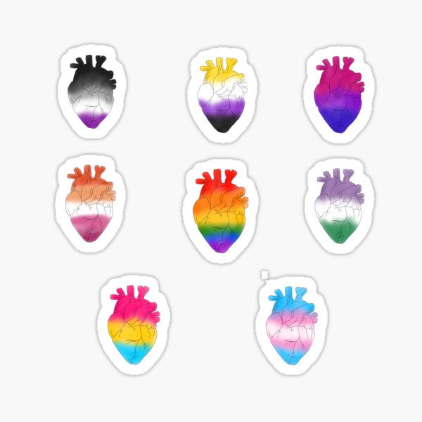 "Pride Heart Sticker Sheet" Sticker for Sale by shahdraws | Redbubble