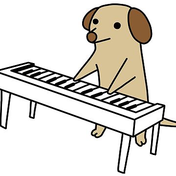 "Dog playing Piano" Sticker for Sale by line-on-line | Redbubble