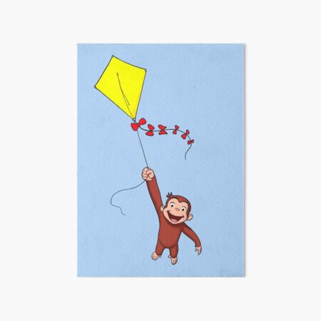 "Curious George flying a kyte" Art Board Print by monkey-merch | Redbubble