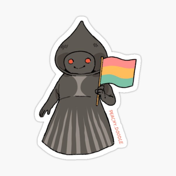 "Pride cryptids - pan " Sticker for Sale by peachy-doodle | Redbubble
