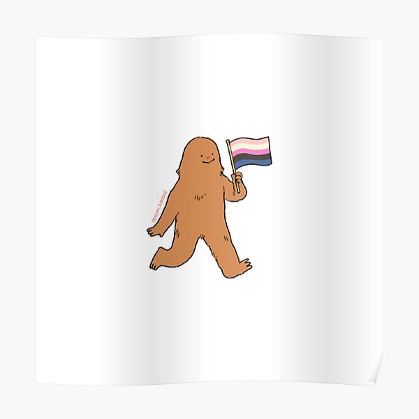"Pride cryptids - gender fluid " Poster by peachy-doodle | Redbubble