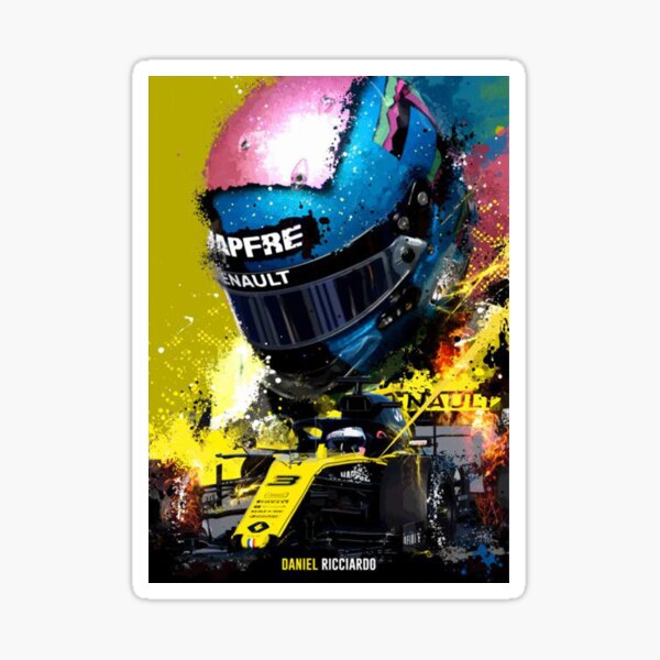 "Daniel Ricciardo F1" Sticker for Sale by RobertFlint | Redbubble