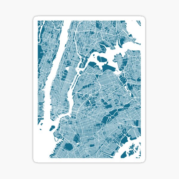 "New York City Map" Sticker for Sale by CartoCreative | Redbubble