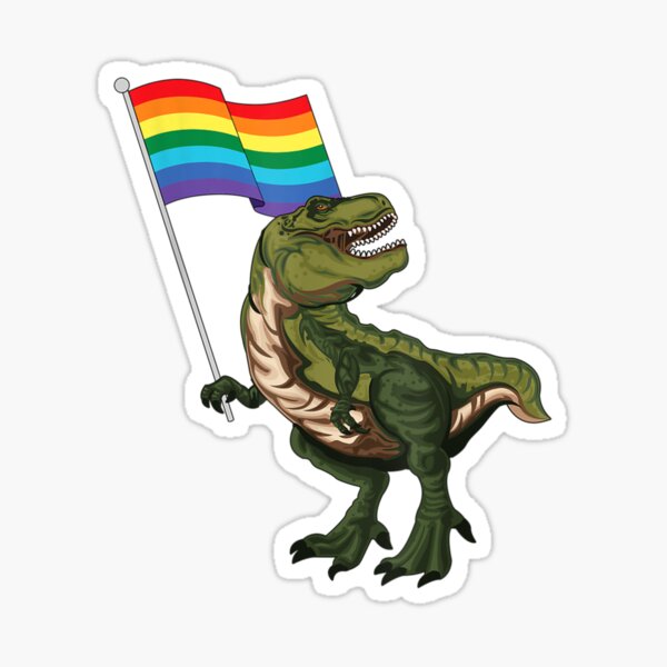 "Pride Dinosaur LGBT" Sticker by YoungSweeney | Redbubble