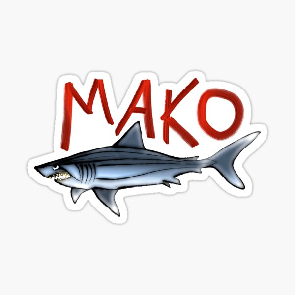 "Mako Shark Sketch" Sticker by GBArtDesign | Redbubble