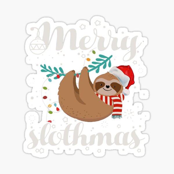 "Merry Slothmas, Santa Claus Sloth" Sticker for Sale by clifton792718 ...