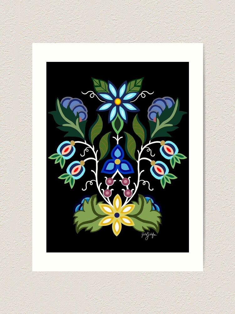 "Ojibwe Floral" Art Print for Sale by jbeadwork | Redbubble
