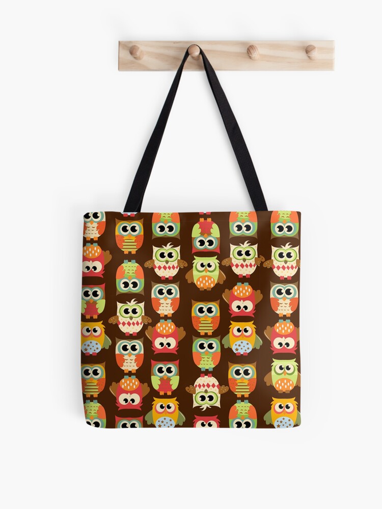 "Adorable Retro Fall Owls" Tote Bag for Sale by pugmom4 | Redbubble