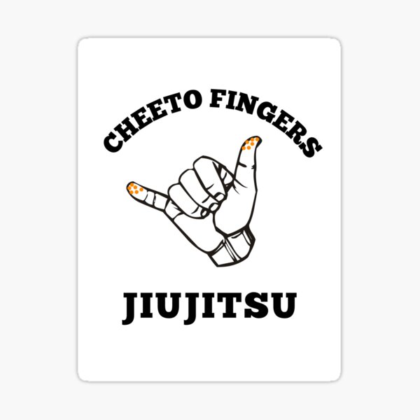 "Cheeto Fingers Jiujitsu" Sticker by gelatinchoke | Redbubble