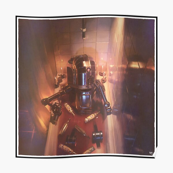 "Robot taking a bath - Concept Art / Digital art" Poster by TheMartins ...