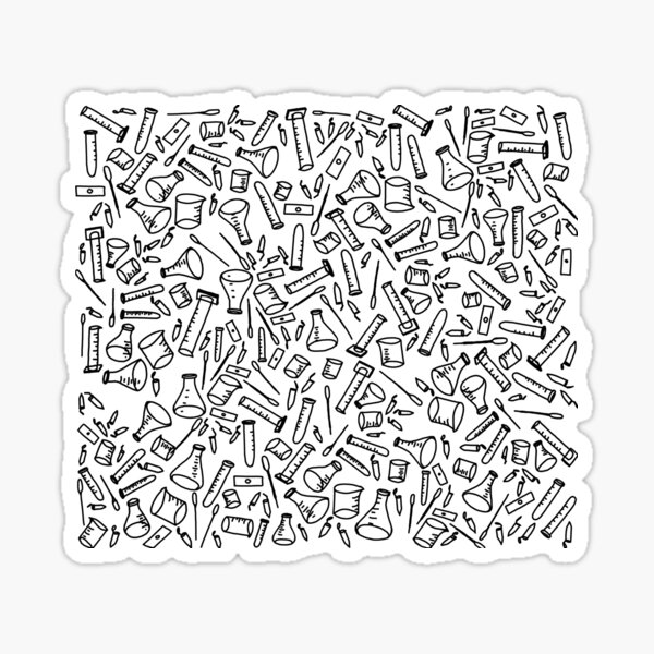 "Lab glassware, square--black on light background" Sticker for Sale by ...