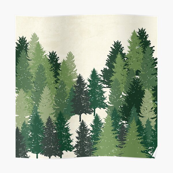 "A Simple Forest Illustration" Poster by vectormarketnet | Redbubble
