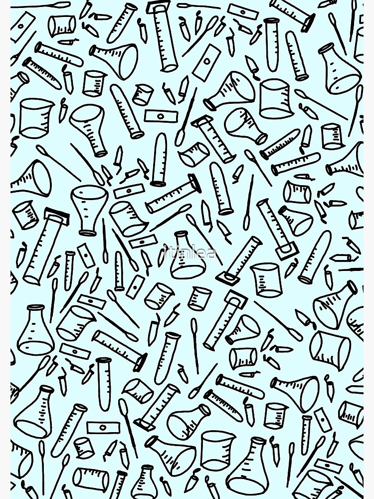 "Lab glassware, square--black on light background (blue)" Spiral ...